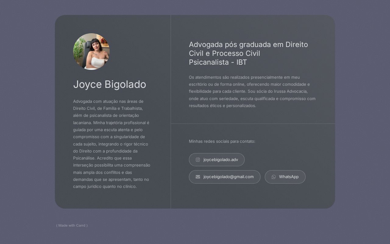 Joyce Bigolado - Advogada